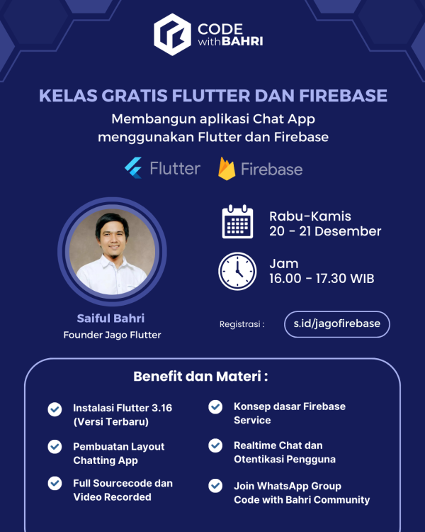Kelas Flutter Basic Firebase – Study Case Aplikasi Chatting Realtime – Jago Flutter
