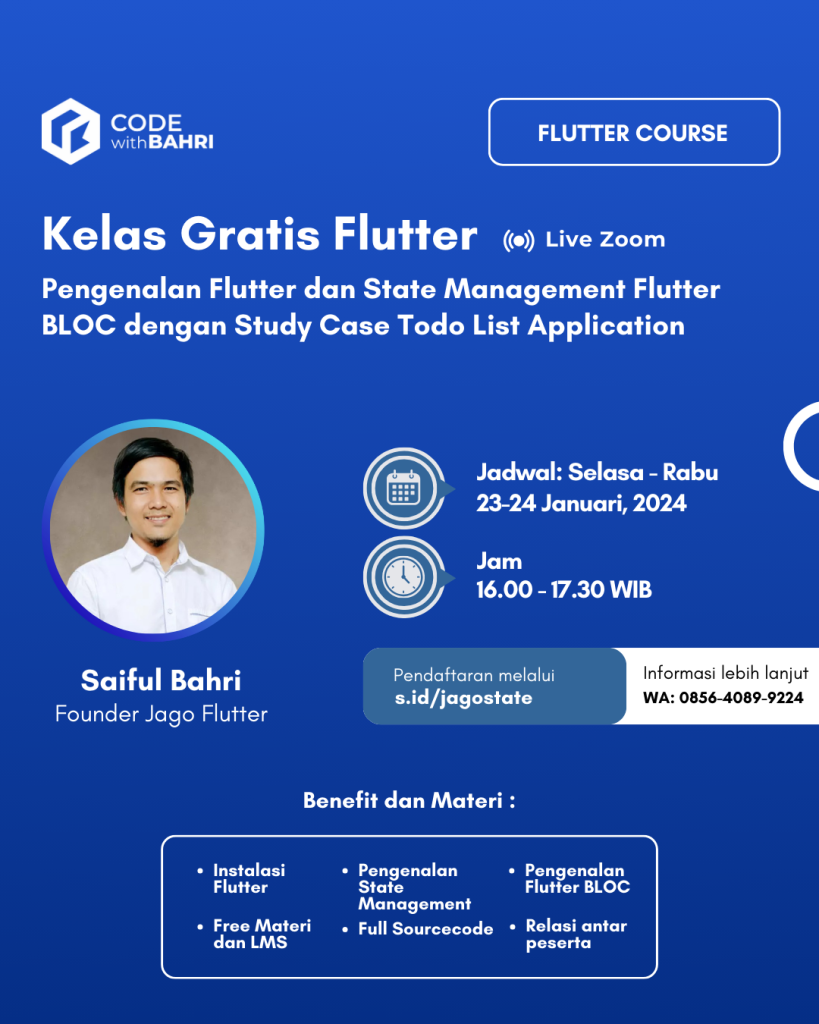 Gratis Flutter Basic State Management – Study Case Todo List App with Flutter BLOC – Jago Flutter